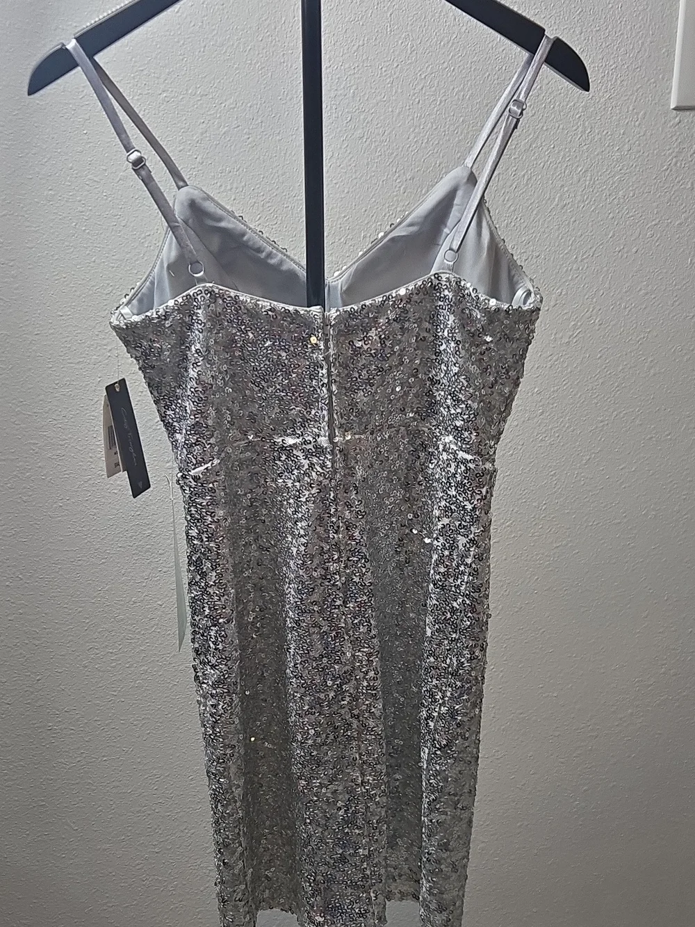 City Triangles | Dresses | City Triangles Silver Sequin Mini Dress With ...